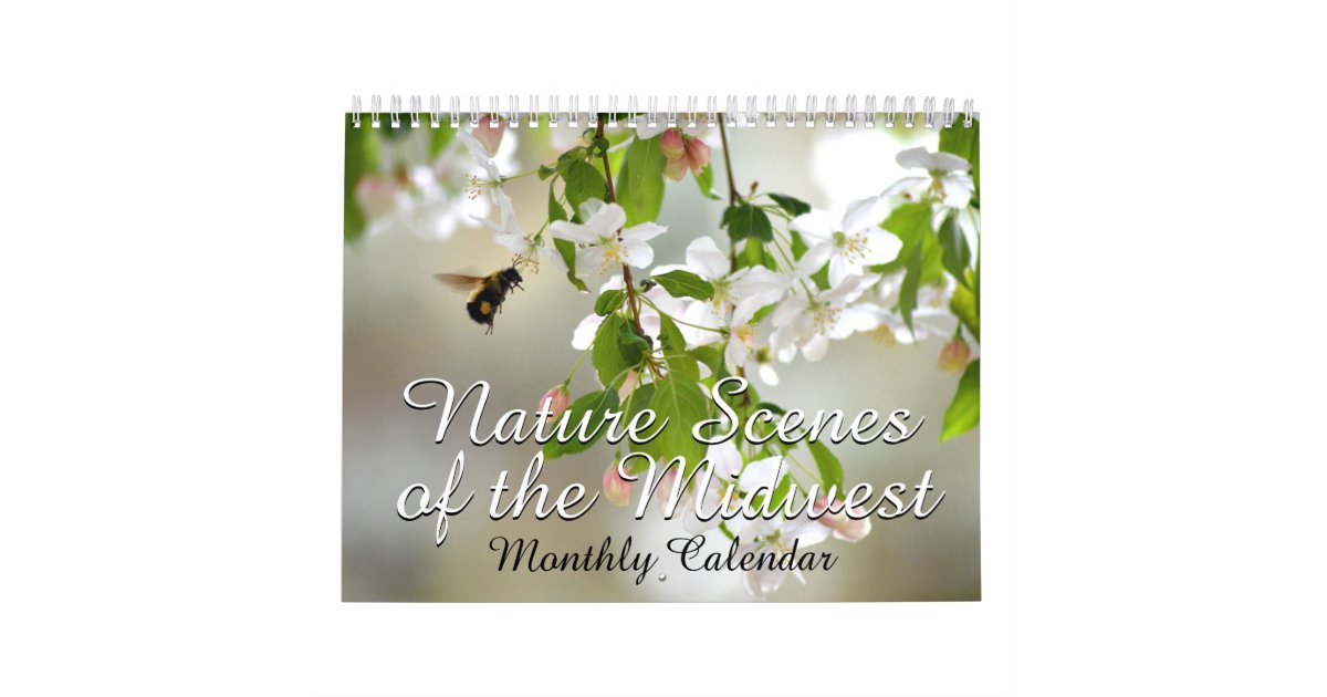 Nature Scenes Midwest Garden Landscape Monthly Calendar | Zazzle