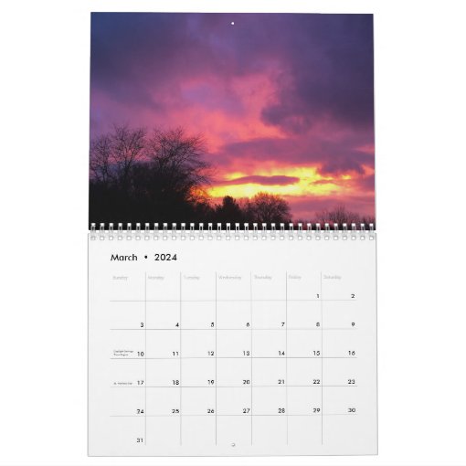 Nature Scenes Midwest Garden Landscape Monthly Calendar | Zazzle