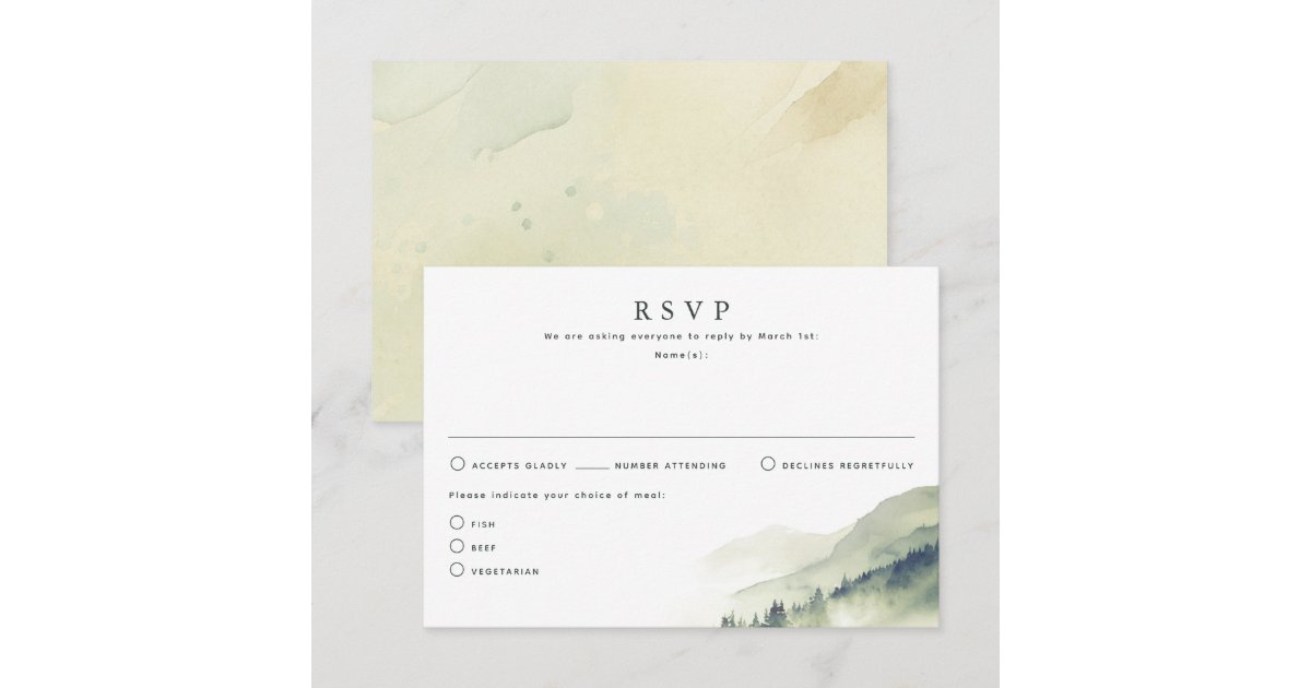 Nature Themed Wedding RSVP Cards | Zazzle