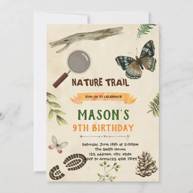 Nature trail birthday invitation | Zazzle