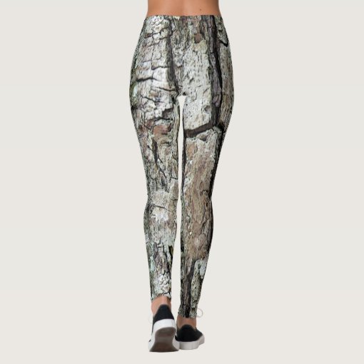 Nature Tree Old Pine Bark Photo Leggings | Zazzle