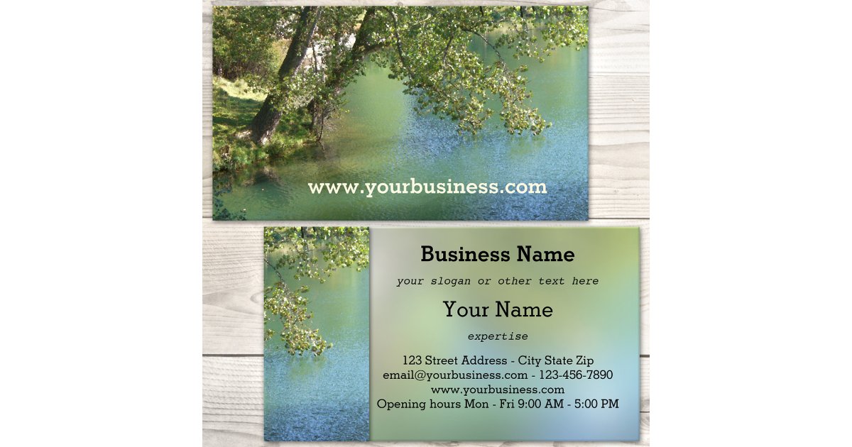 Nature Trees Lake Business Card | Zazzle