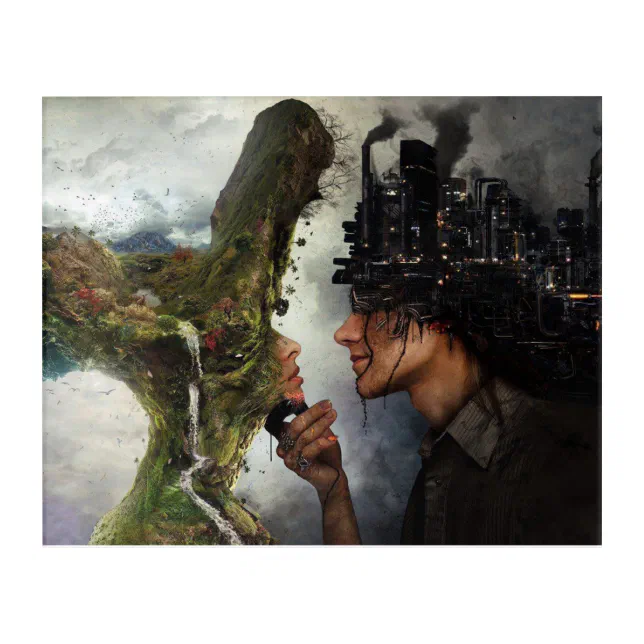 Nature vs Civilization Acrylic Wall Art | Zazzle