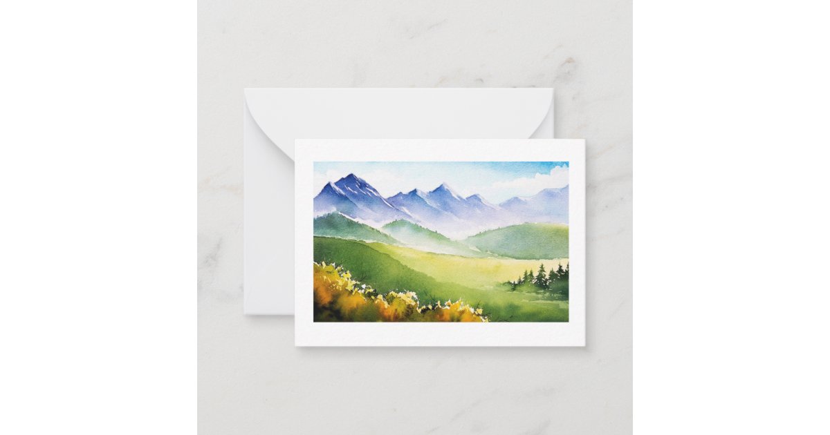 nature watercolor note card | Zazzle