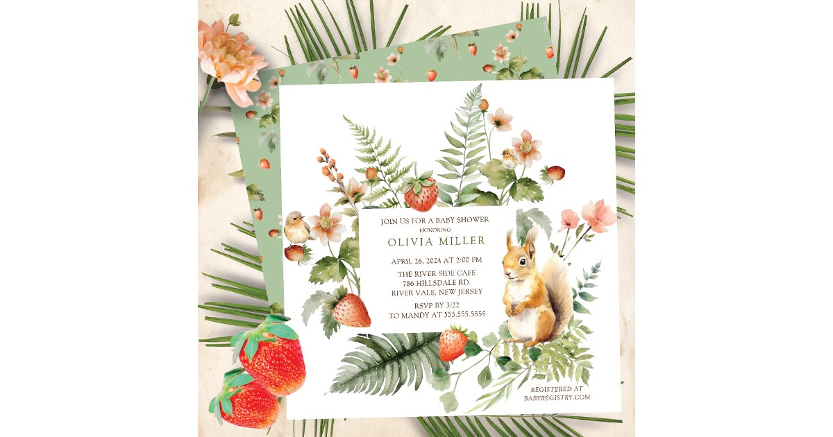 Nature's Delight Squirrel Baby Shower Invitation | Zazzle