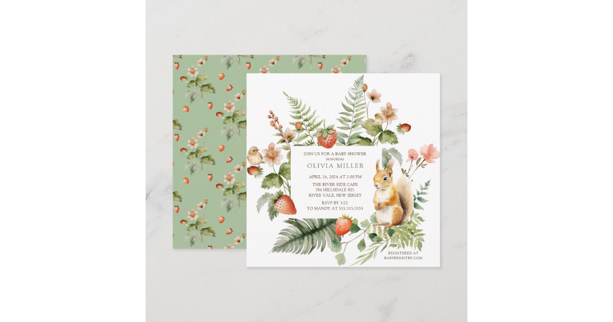 Nature's Delight Squirrel Baby Shower Invitation | Zazzle