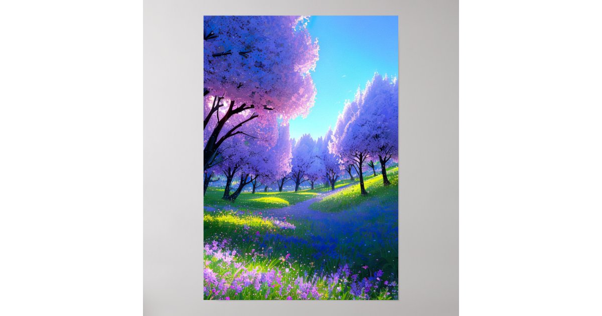 Nature's Palette, Vibrant Violet Flora Poster | Zazzle