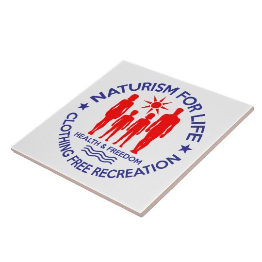 Naturist/Nudist Naturism For Life Logo Ceramic Tile | Zazzle.com