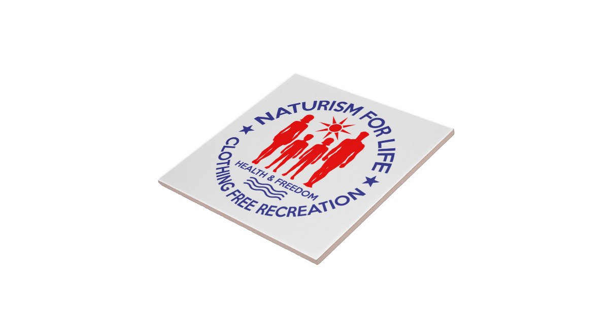 Naturist/Nudist Naturism For Life Logo Ceramic Tile | Zazzle