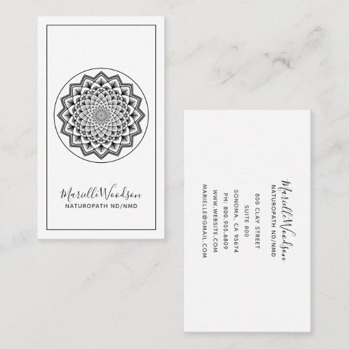Naturopathic Doctor Mandala Business Card | Zazzle