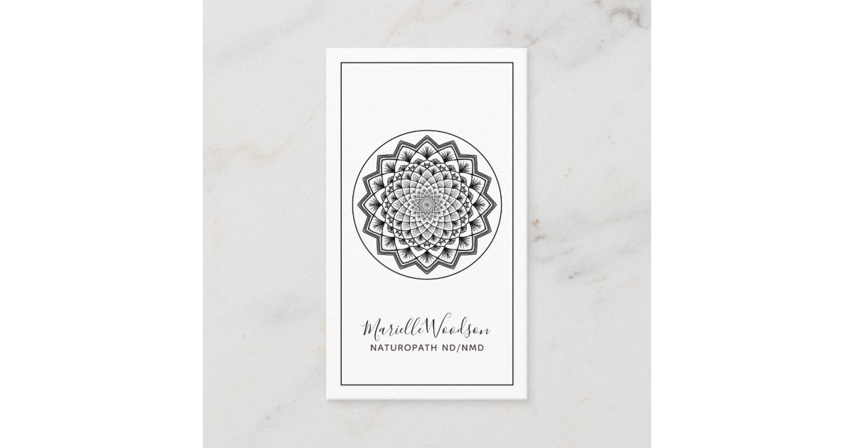 Naturopathic Doctor Mandala Business Card | Zazzle