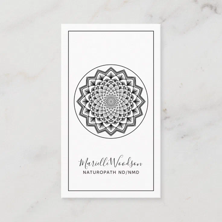 Naturopathic Doctor Mandala Business Card | Zazzle
