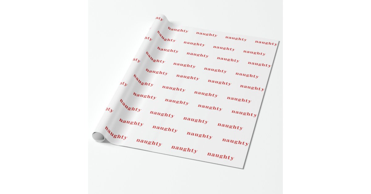 Naughty Christmas Wrapping Paper (White) | Zazzle
