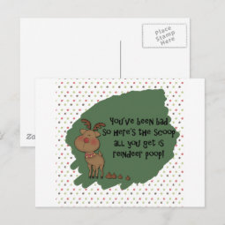 Naughty Funny Christmas Reindeer Poop Card | Zazzle