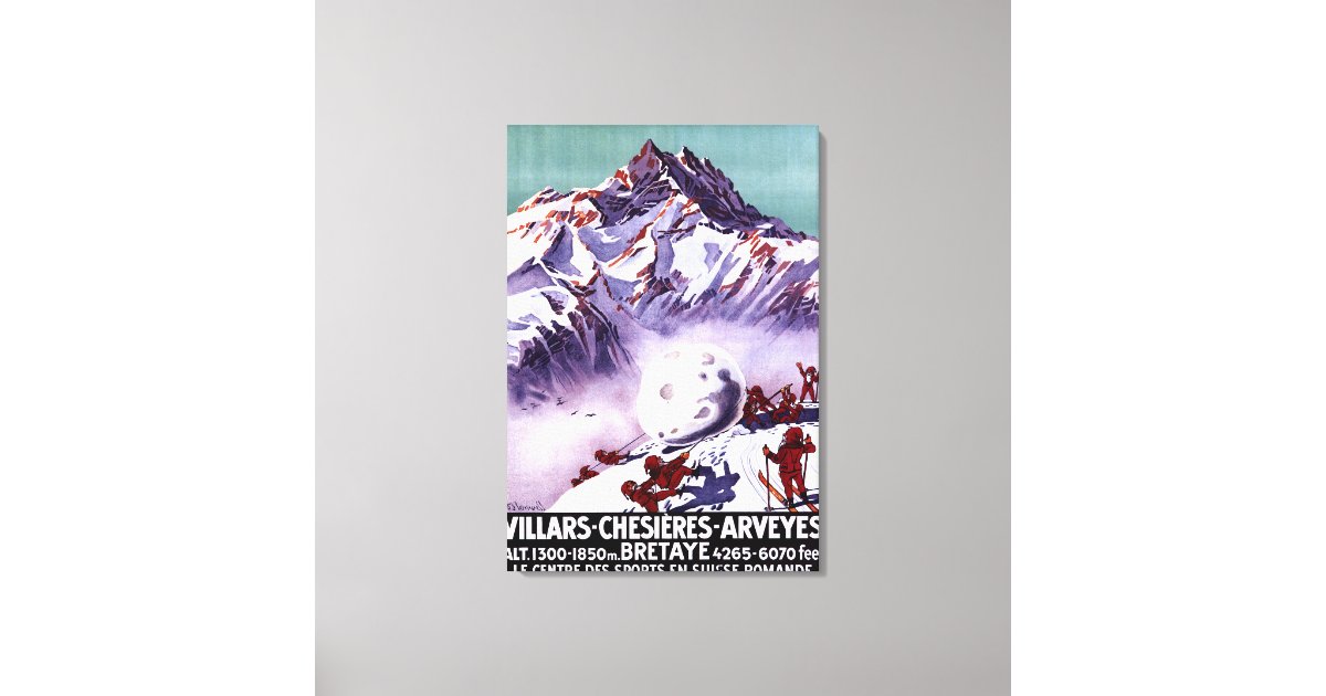 Naughty Gnomes Making Giant Snowball Poster Canvas Print | Zazzle