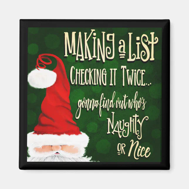 Naughty Nice List Santa Christmas Holiday Magnet | Zazzle