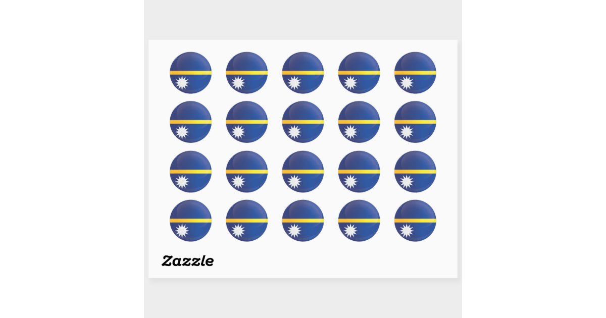 Nauru Round Icon Flag Classic Round Sticker | Zazzle