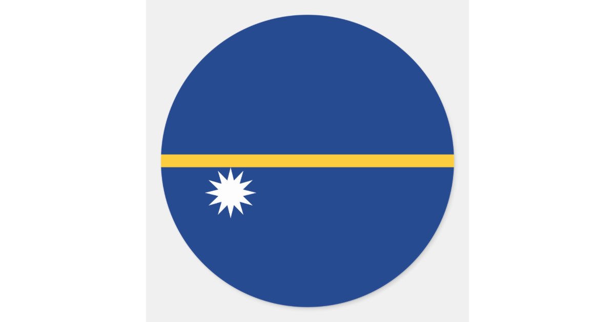 Nauruan Flag, Flag of Nauru Classic Round Sticker | Zazzle