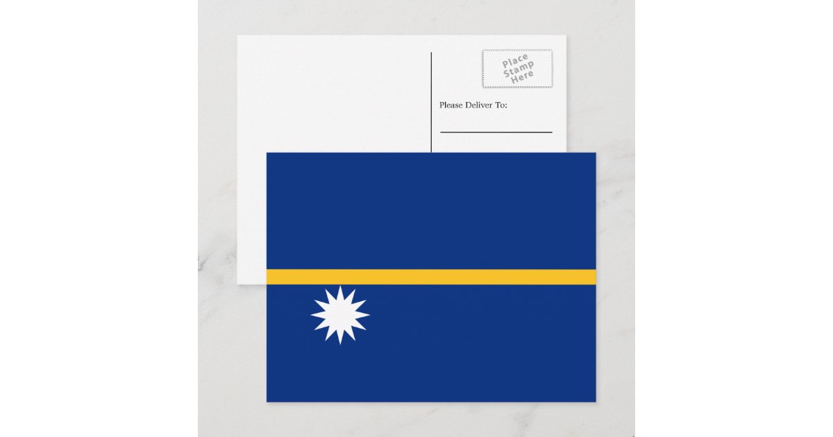 Nauruan Flag, Flag of Nauru Postcard | Zazzle