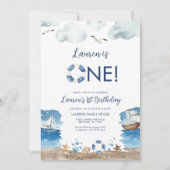 Nautical 1st birthday invitation | Zazzle