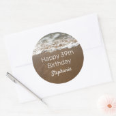 Nautical 39th Happy Birthday Custom Age Beach Classic Round Sticker ...