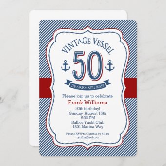 Nautical 50th Birthday Invitation | Zazzle