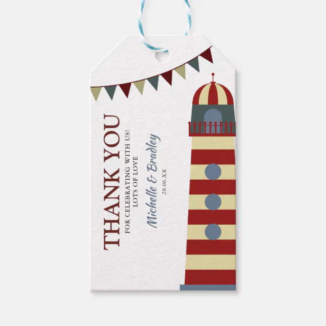 Nautical Ahoy! Its a Boy Baby Shower Thank You Gift Tags | Zazzle