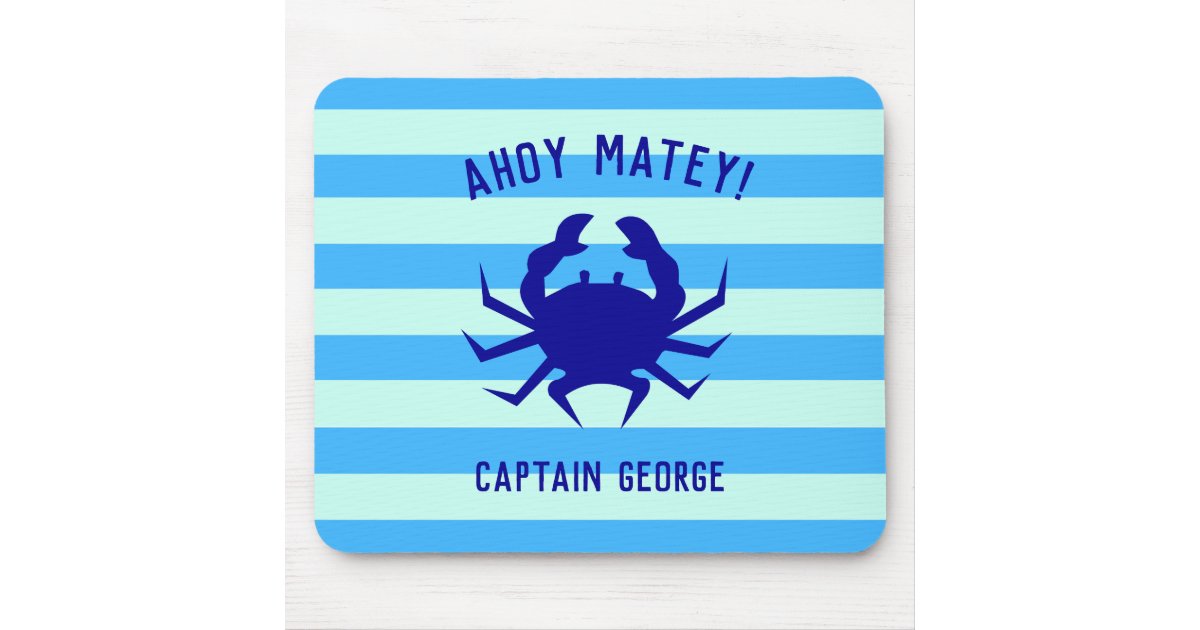 Nautical Ahoy Matey! Personalized Mousepad Beach | Zazzle