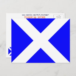 Nautical Alphabet Flag Signal Letter M Postcard | Zazzle