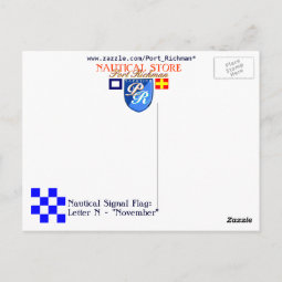 Nautical Alphabet Flag Signal Letter N Postcard | Zazzle
