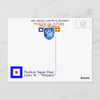 Nautical Alphabet Flag Signal Letter W Postcard | Zazzle