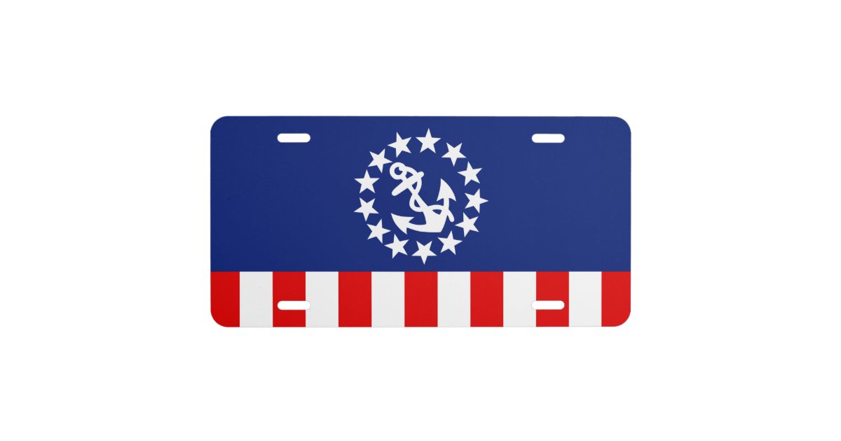 Nautical American Yacht Flag Decor License Plate | Zazzle