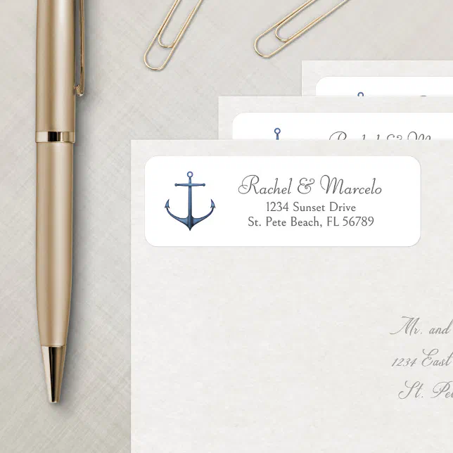 Nautical Anchor Address Label | Zazzle