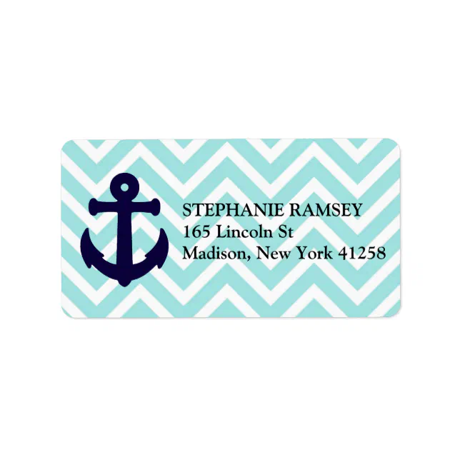 Nautical Anchor and Chevron Shipping Labels | Zazzle