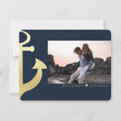 Nautical Anchor and Rope Gold Rope Knot Wedding Invitation | Zazzle