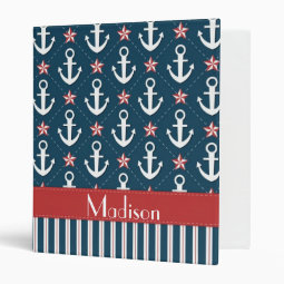 Nautical Anchor Binder | Zazzle