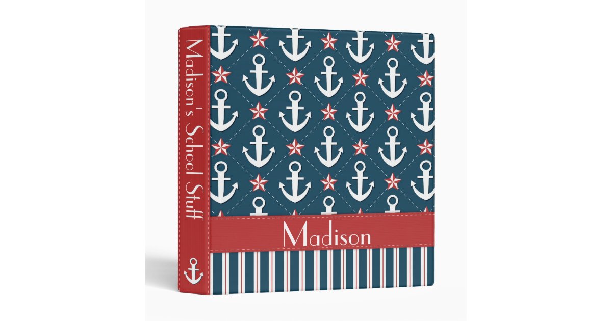 Nautical Anchor Binder | Zazzle