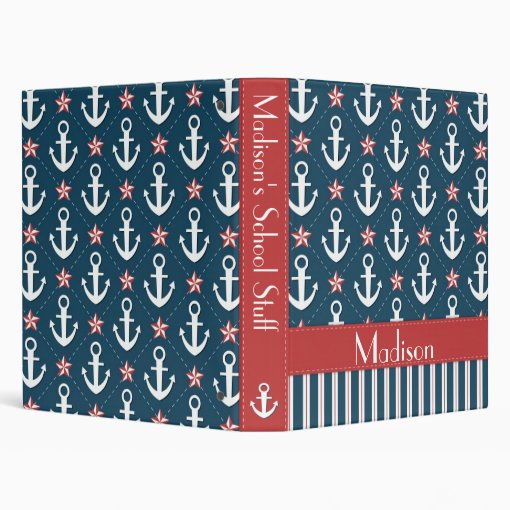 Nautical Anchor Binder | Zazzle