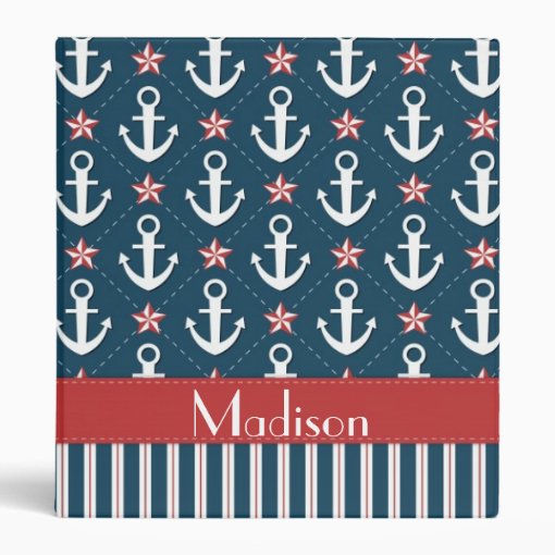 Nautical Anchor Binder | Zazzle