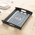 Nautical Anchor Boat & Captain Name Slate | White Serving Tray | Zazzle