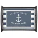 Nautical Anchor Boat & Captain Name Slate | White Serving Tray | Zazzle