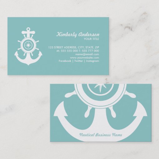 Nautical Anchor business card | Zazzle