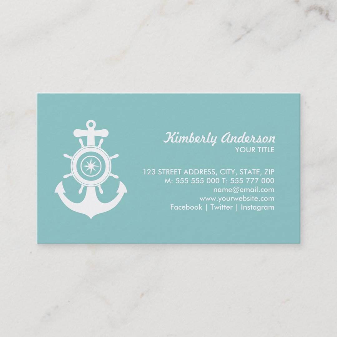Nautical Anchor business card | Zazzle