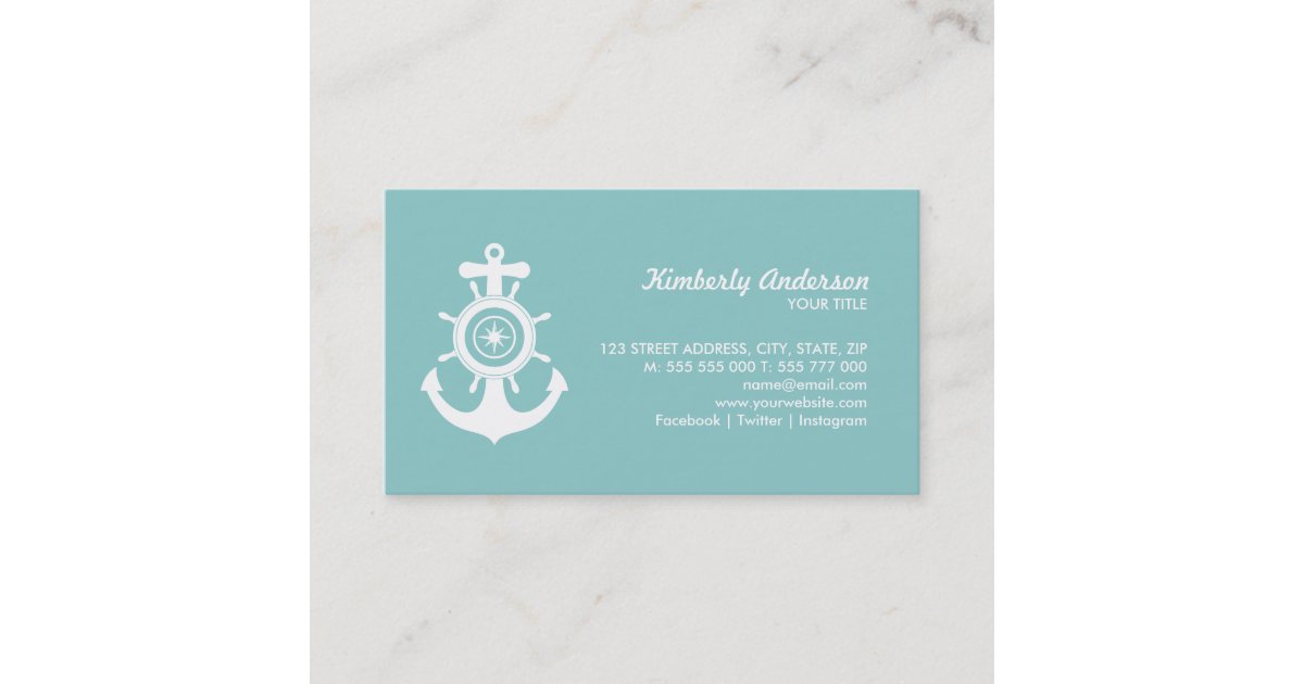 Nautical Anchor business card | Zazzle