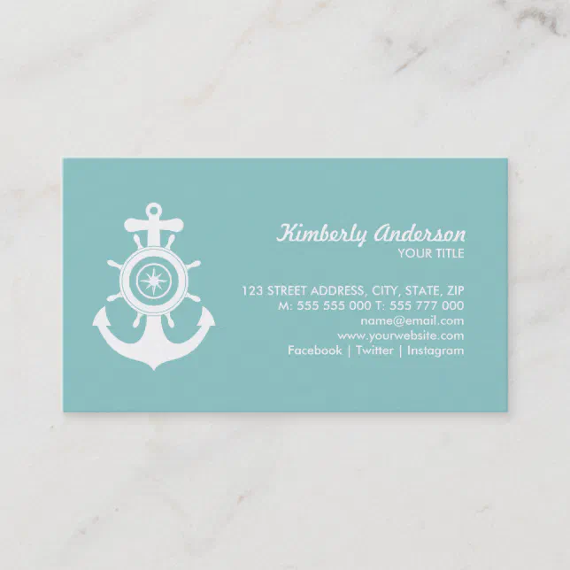 Nautical Anchor business card | Zazzle