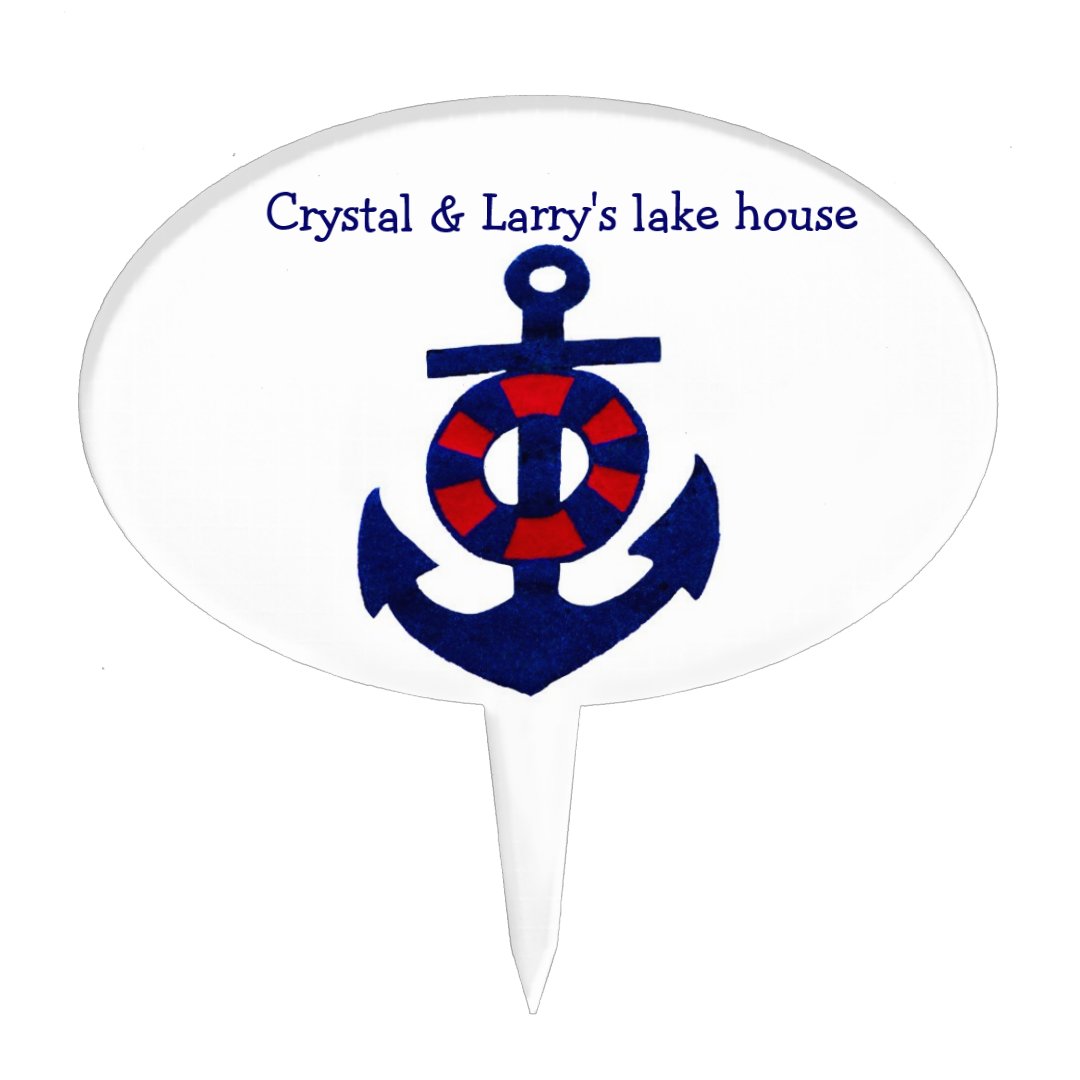 Nautical Anchor Cake Topper | Zazzle