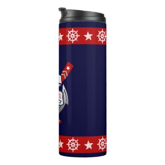 Nautical Anchor Captain Name Navy Red Oars Sailor Thermal Tumbler | Zazzle