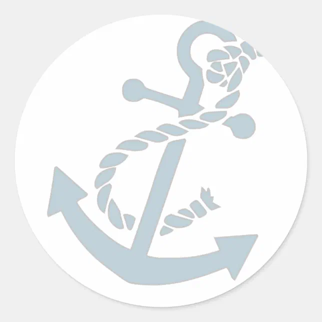 Nautical Anchor Classic Round Sticker | Zazzle