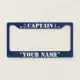 Nautical anchor custom boat captain name license plate frame | Zazzle