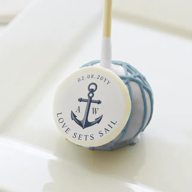 Nautical Anchor Custom Monograms Cake Pops | Zazzle